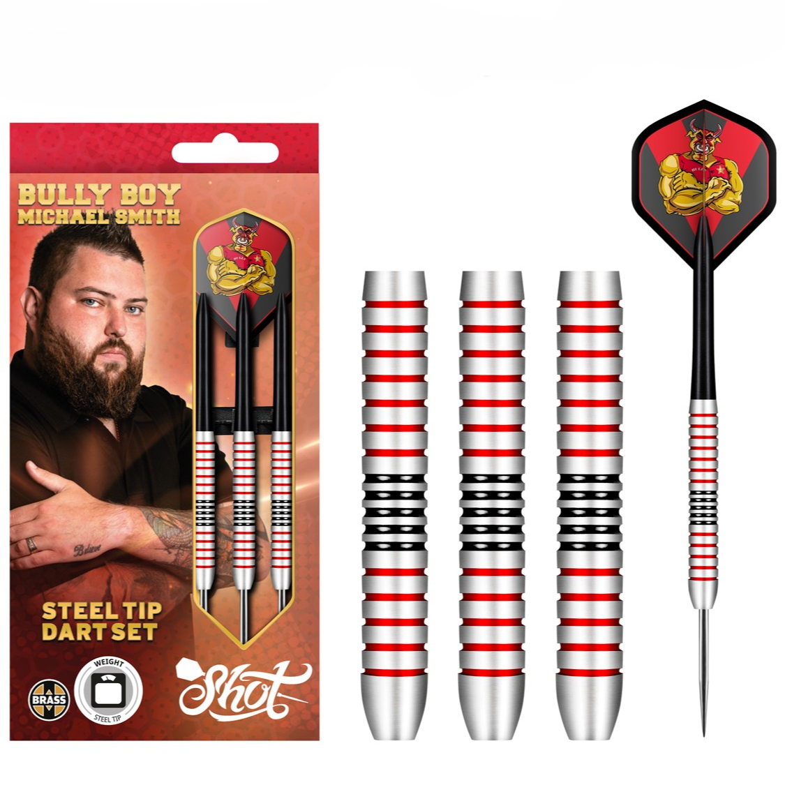 Michael Smith Bully Boy Brass Steel Tip Dart Set – D&L Billiards